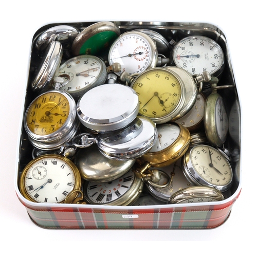 Metal tin containing a good assortment of approx forty nickel cased ...
