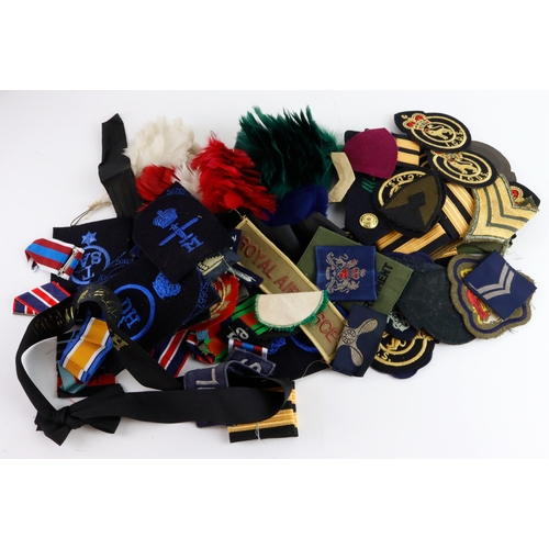 Badges box full of military cloth badges Army, Naval, Airforce etc.