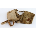 French WW1 Gas mask in pouch, various stamps to pouch, stained & rust ...
