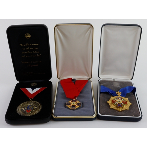 Group of three cased (USA) Mississippi National Guard Decorations ...