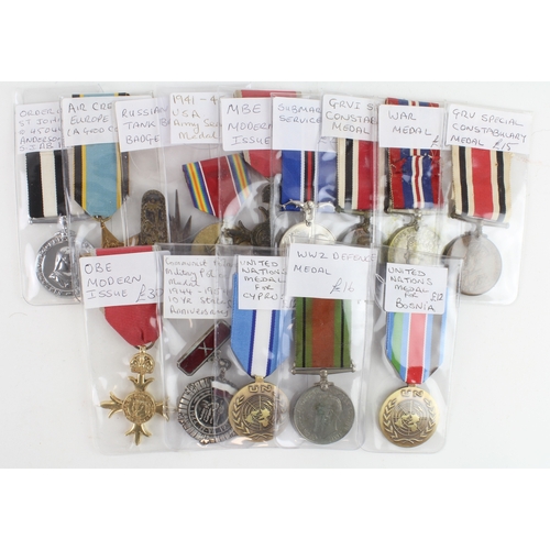 Medals collection of varies British and foreign medals ex dealers stock.