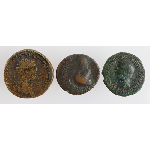 Roman Imperial bronze coins of Claudius (3): Sestertius, reverse SPES ...