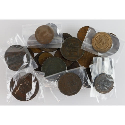 GB & Commonwealth Tokens & Medallions (22) 18th to early 20thC copper ...