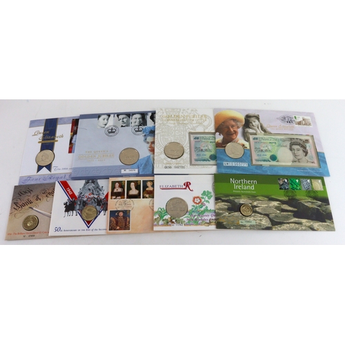 Small collection of coin and banknote commemorative covers (9)