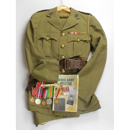 WW2 RAMC officers’ uniform with jacket, trousers, hat, Sam brown named ...