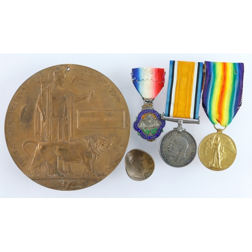 BWM & Victory Medal (19-776 Pte Thomas Tweedy North'D Fus) with Death ...