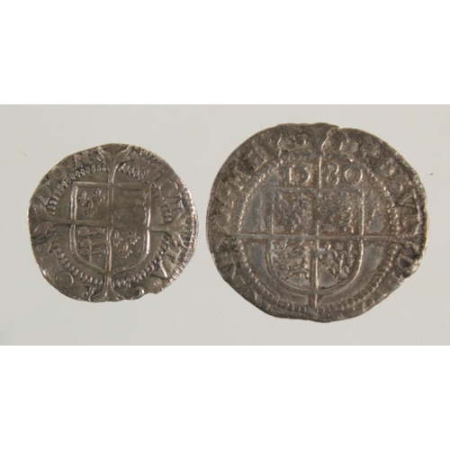 Elizabeth I hammered silver (2): Threepence 1580 mm. Latin cross S.2773 ...