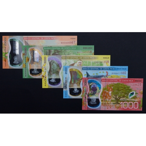 Costa Rica (5), 20000 Colones, 10000 Colones, 5000 Colones, 2000 ...