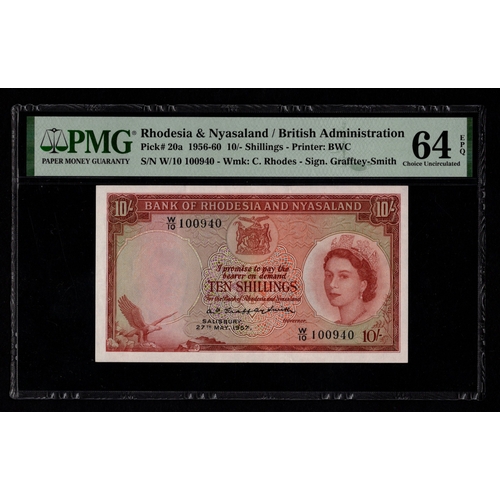 Rhodesia & Nyasaland 10 Shillings dated 27th May 1957, signed A.P ...