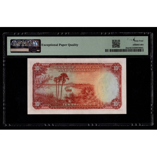 Rhodesia & Nyasaland 10 Shillings dated 27th May 1957, signed A.P ...