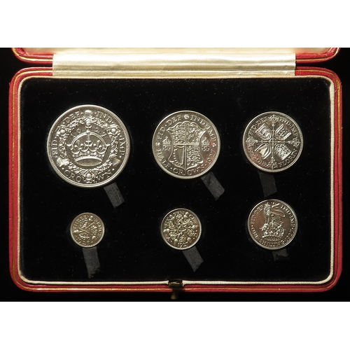 Proof Set 1927 (6 coins) Wreath Crown to Threepence, lightly toned aFDC ...