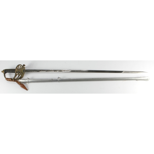 Sword: An 1854 Pattern infantry officer's (levee?) sword. Slim blade 33 ...