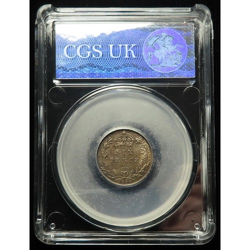 Sixpence 1906 slabbed CGS UK UNC 85 (toned UNC)