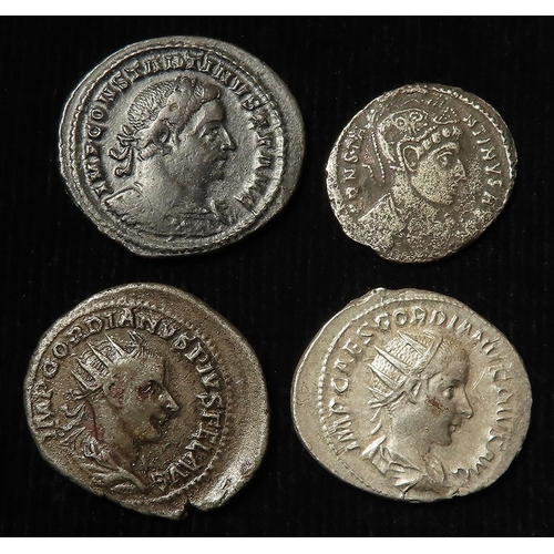 Roman Imperial (4): Anoniniani: Gordian III silver, Aequitas standing l ...