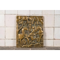 Full title: A bronze plaque depicting 'The vision of Saint Hubert ...