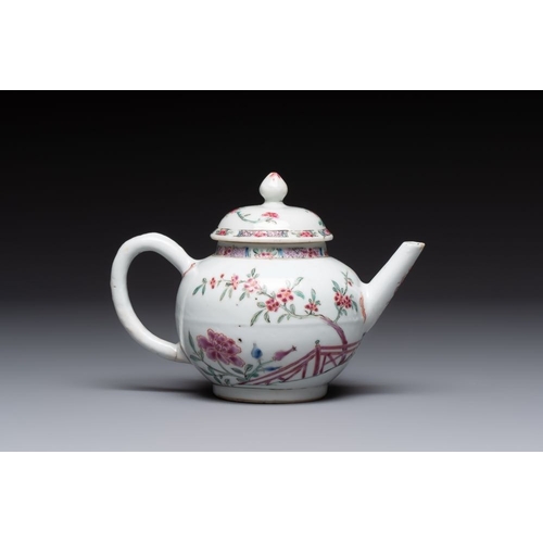 A Chinese famille rose 'Feng Yi Ting' teapot, YongzhengL.: 16 cm - H ...