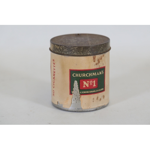 1940s Vintage Churchman No1 Cigarette Tin Box Round England, with 50 ...