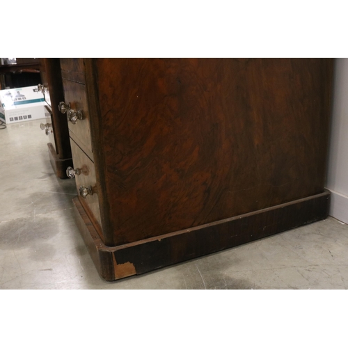 19th Century Walnut Veneer Pedestal Desk. Interestingly, this desk was ...