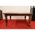 Antique Mahogany Dining Table with Floral Carvings and Turned Legs ...