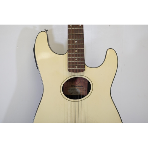 **Fender Stratacoustic Guitar with 4-Band EQ** This is a cream-coloured ...
