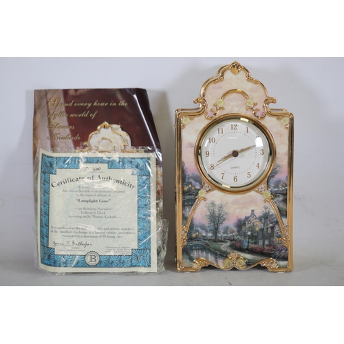 **"Lamplight Lane" Heirloom Porcelain Clock by Thomas Kinkade for The ...