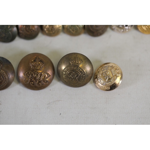 Collection of Vintage Military Uniform Buttons with Various Insignias ...