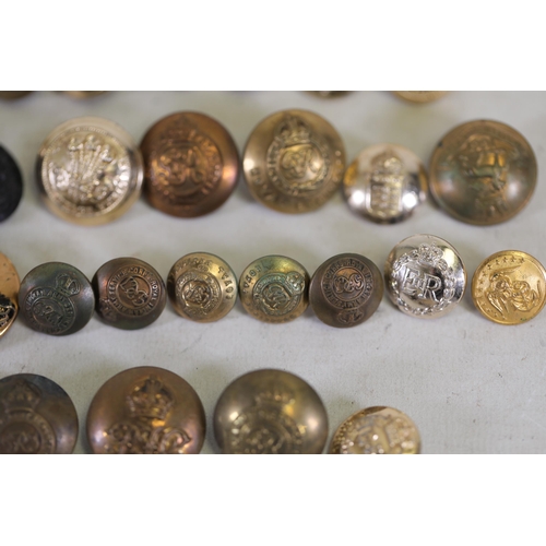 Collection of Vintage Military Uniform Buttons with Various Insignias ...