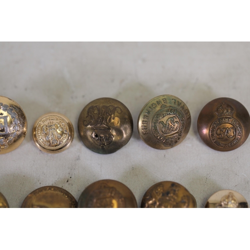 **Collection of 35 Assorted Military Buttons Featuring Various ...