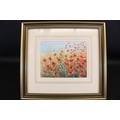 Framed Watercolour Painting "A Field of Poppies on the Island" by Celia ...