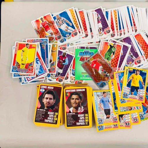 Collection of football trading cards, including Topps Match Attax and ...