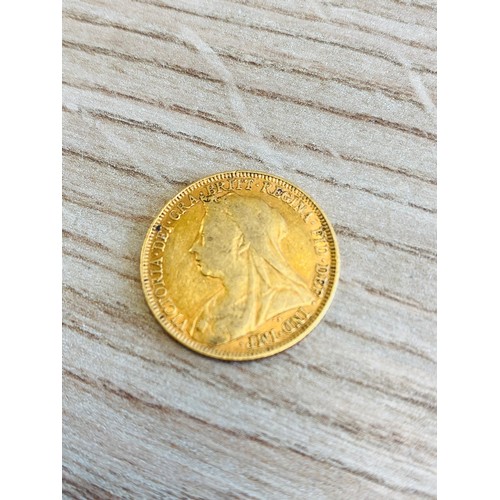 1894 Full Gold Sovereign Coin, Gross Weight 7.94 grams. 22.05mm