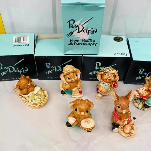 Collection of PenDelfin hand-painted stonecraft figurines, each with ...