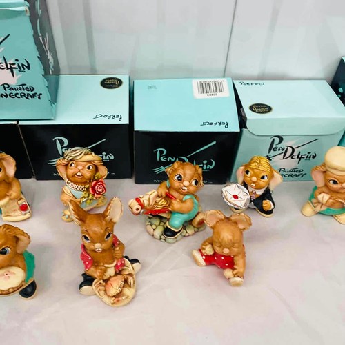 Collection of PenDelfin hand-painted stonecraft figurines, each with ...