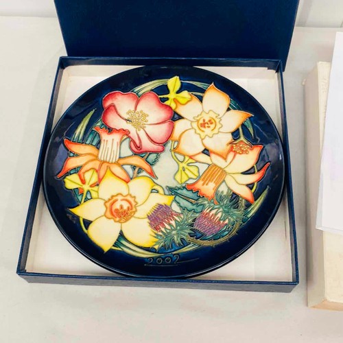 Boxed Moorcroft art pottery plate, Golden Jubilee design, tube-lined ...