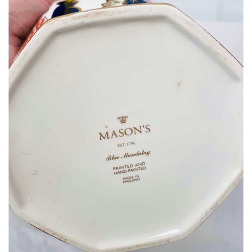 Three English ceramic pieces: Mason's ironstone 'Blue Mandalay' and ...