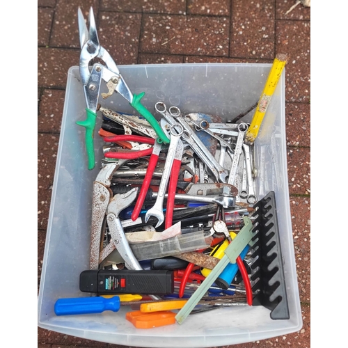 BOX FULL OF TOOLS Box full of tools including spanners, grips ...