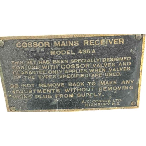 A Cossor Mains Receiver valve radio, Model 435A, in a rectangular ...