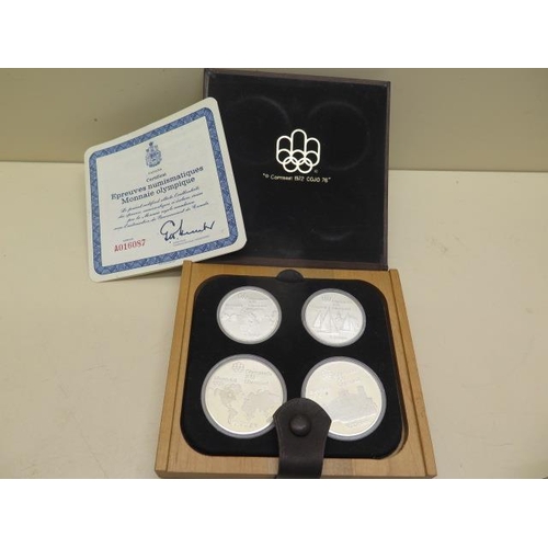 A Canadian boxed silver four coin Olympic set 1976 - approx weight 4.3 ...