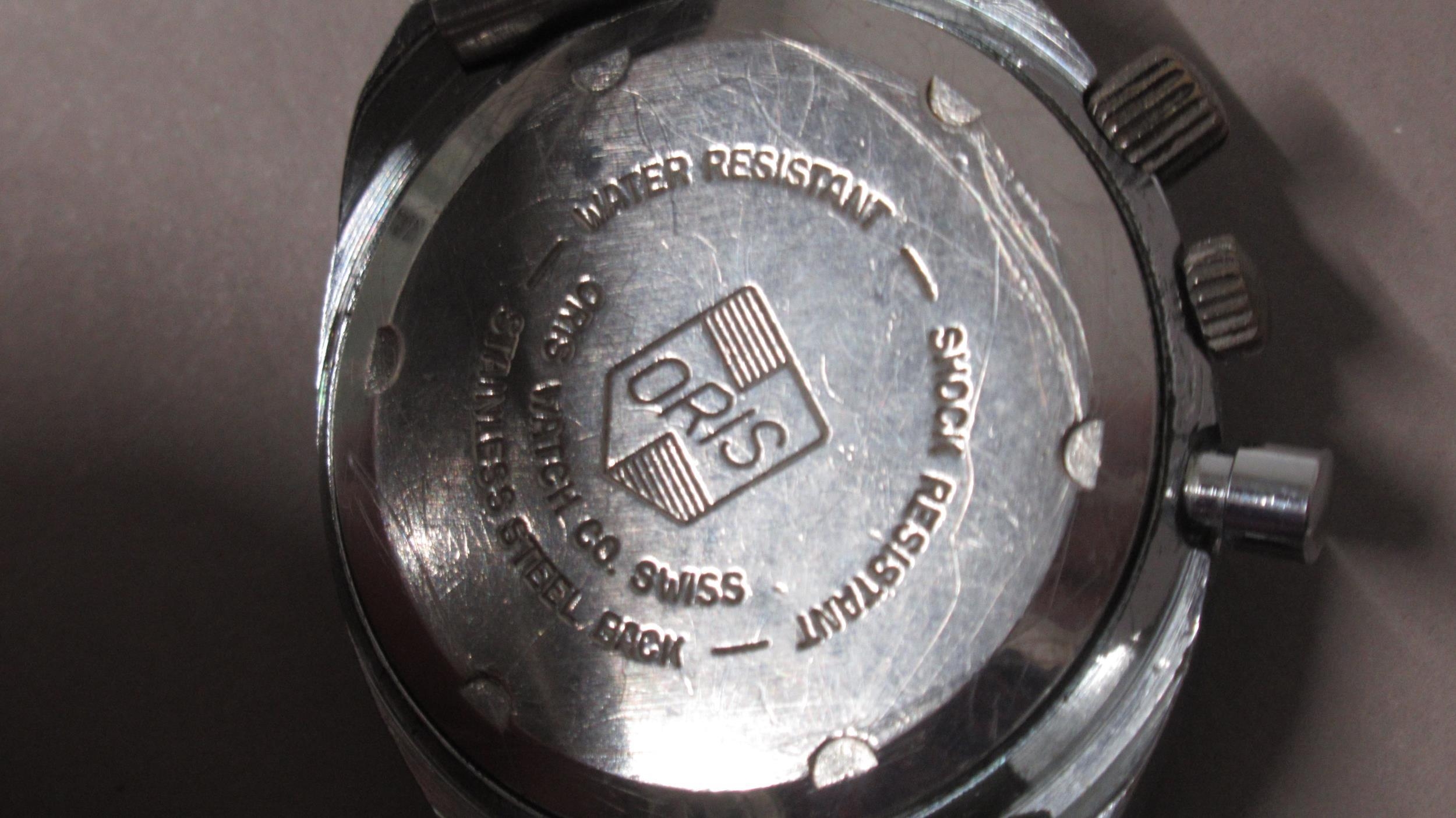 ORIS. 1970's auto. Stainless steel with dark blue dial. 35mm. Date at 3 ...