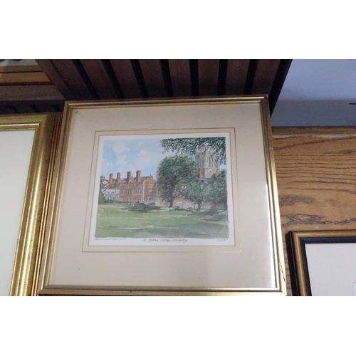 A group of six prints of Cambridge views, comprising three limited ...