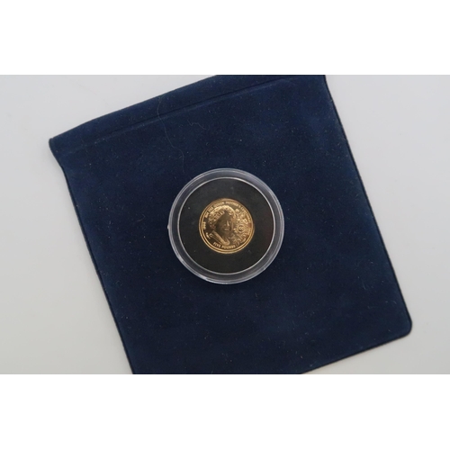 A 2000 Guernsey 24ct Gold Proof £5 coin. Weight: 1/25oz