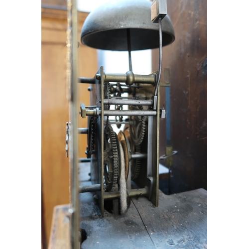 An 18th century 30 hour longcase clock with a brass 11inch dial with a ...