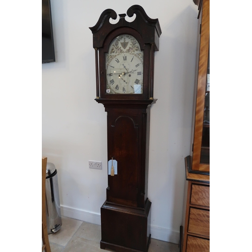 An 8 day longcase clock with a painted dial signed Ingram Gardenson ...