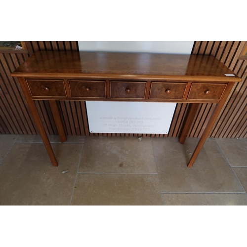 A high quality elm and yew four drawer hall table - Width 112cm x ...