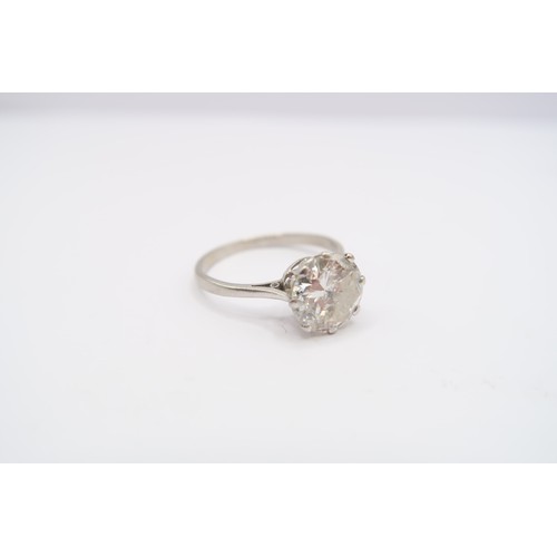 An 8 Claw Platinum Diamond Solitaire 2.55ct Approx. Colour: K/L Clarity ...