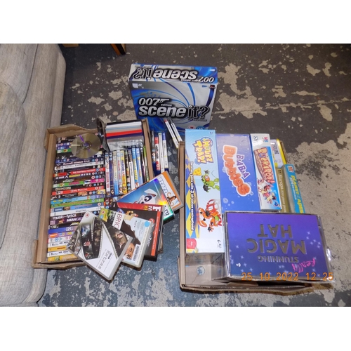 2 Boxes of Games and DVDS