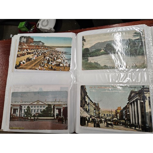 Postcard Album of 400 Vintage Early 1900's Postcards. Mainly UK Topographical, Greetings and Actress