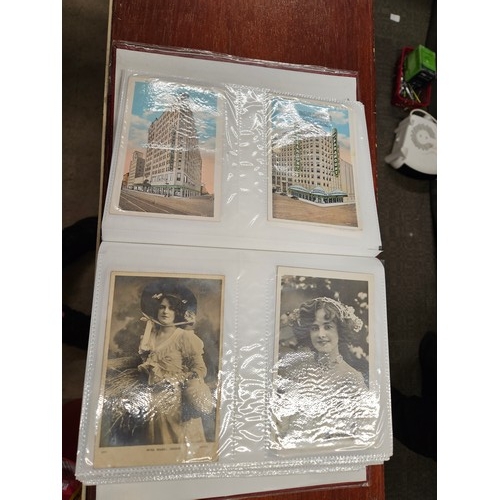 Postcard Album of 400 Vintage Early 1900's Postcards. Mainly UK Topographical, Greetings and Actress