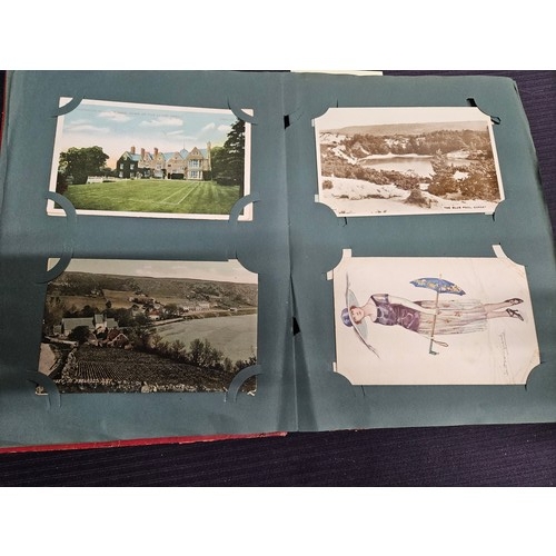 Vintage Postcard Album full of 100 Vintage early 1900's mainly UK Topographical, Greeting and Actres