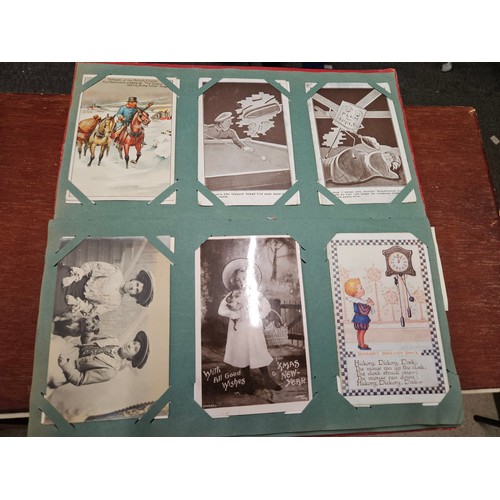 Vintage Postcard Album of 50+ Vintage Early 1900's Postcards. Mainly UK Topographical and Actresses,